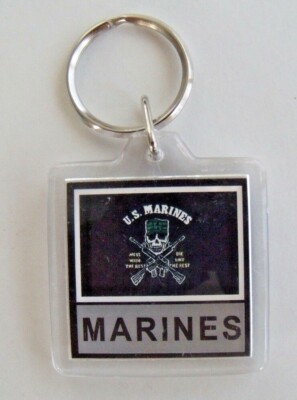 U.S. Marine Flag Military Key Chain 2 Sided 1 1/2" Plastic Key Ring | eBay