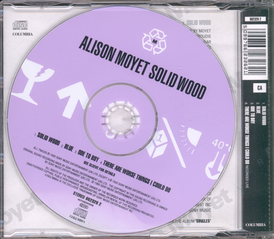 Alison Moyet Solid Wood CD UK Columbia 1995 single. Has original price ...
