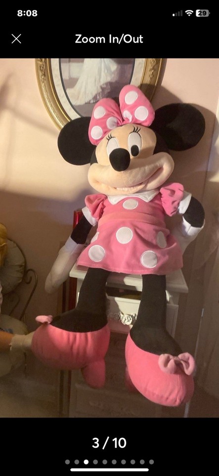 Disney 36" Minnie Mouse Jumbo Stuffed Animal Plush Toy Pink Polka Dot ...