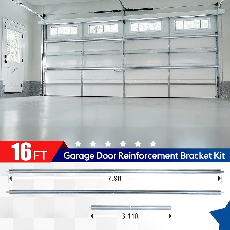 16ftGarage Door Strut Heavy-Duty Steel Reinforcement Bracket Ceiling ...
