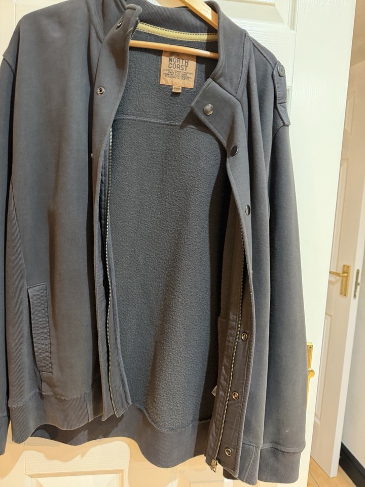 M & S Men’s North Coast Zip Through Jacket, Charcoal Colour - Size XL ...