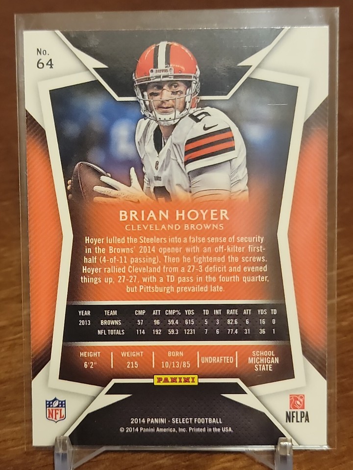2014 Select Football Card #64 Brian Hoyer Cleveland Browns | eBay