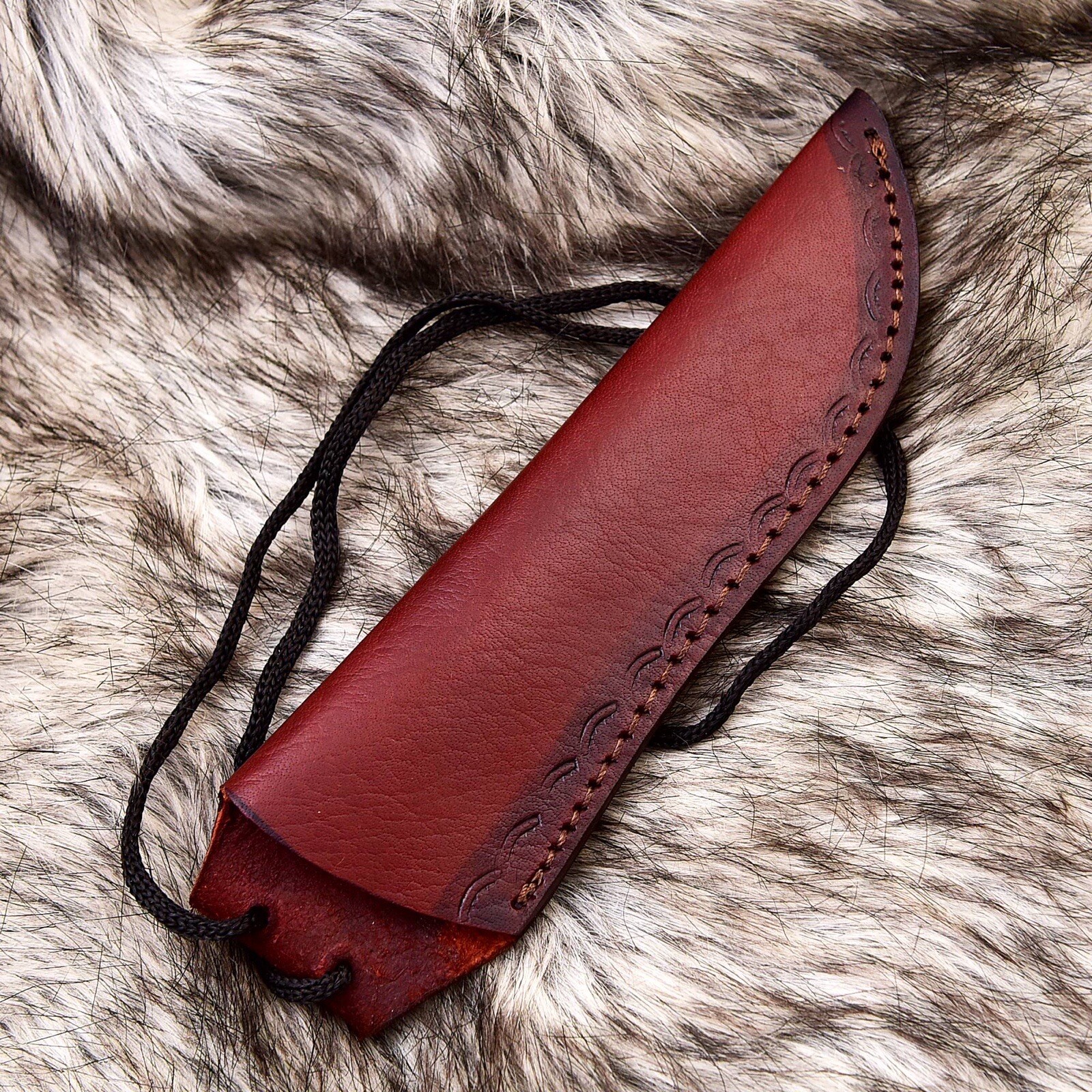 Handmade Fixed blade Knife Leather Sheath / Knife Holster / NECK String ...