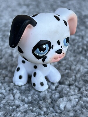 Littlest Pet Shop LPS # 44 Black & White Dalmatian Dog With Blue Eyes ...