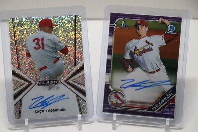 2019 Lot-2 Bowman Chrome & Leaf Refractor Autograph Zack Thompson ...
