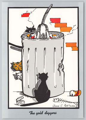 The Gold Diggers Cats Dumpster Diving by Jean Petitjean Postcat ...