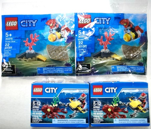 LEGO City: (60090) Deep Sea Scuba Scooter x2 & (30370) Ocean Diver ...