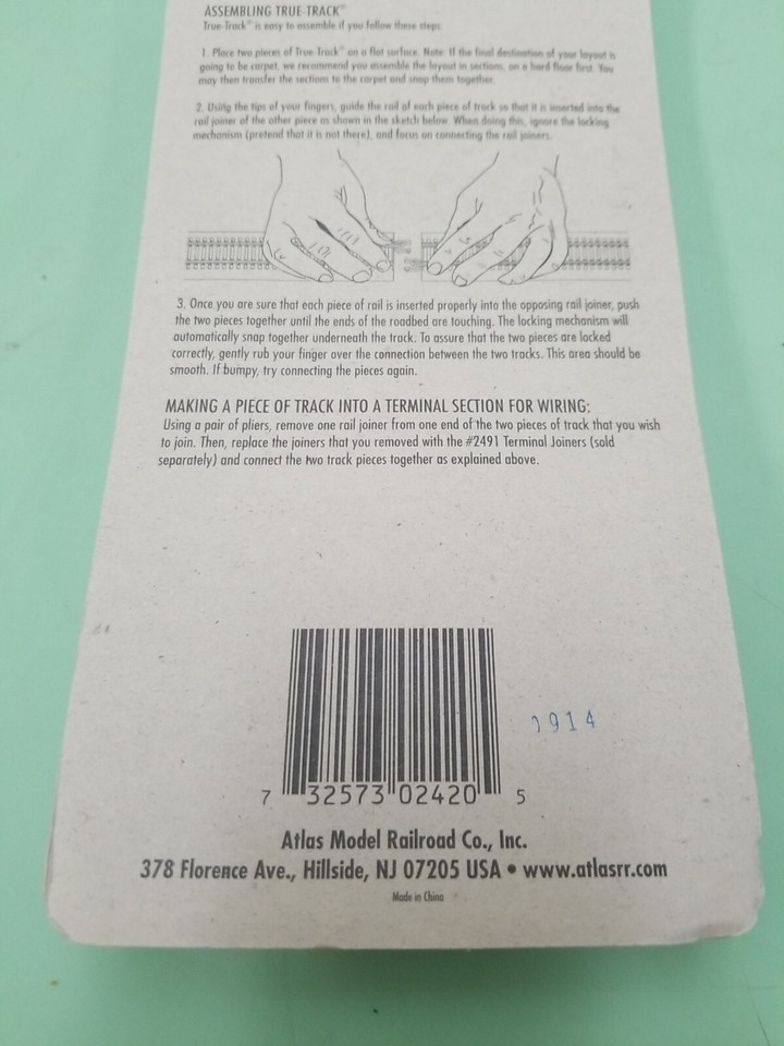 NEW N SCALE ATLAS TRUE-TRACK 90 DEGREES CROSSING & ROAD BED TRACK N.O.S ...