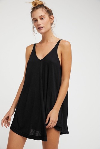 Free People Beach Clovers Mini Dress Womens M V-Neck Pullover Ribbed ...