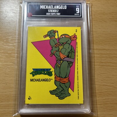 1989 Topps TMNT Michaelangelo COMPLETE COLLECTION EDITION STICKERS #2 TCCG 9 | eBay
