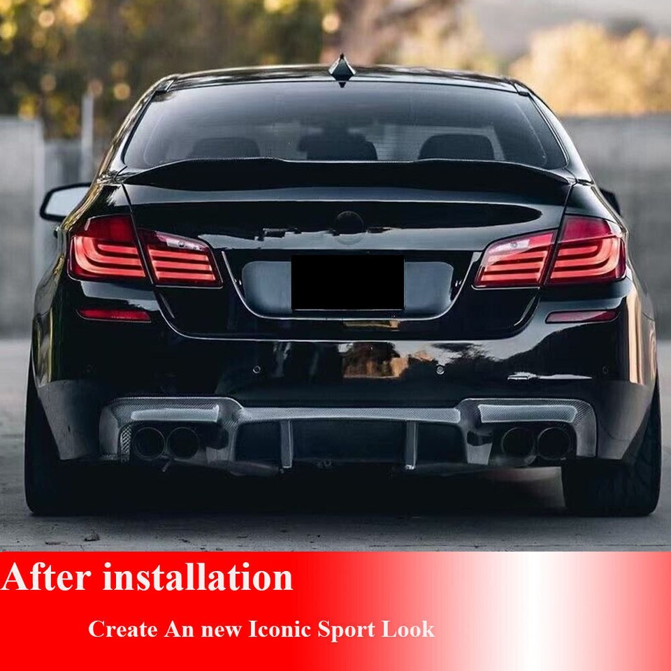 REAL CARBON Rear Bumper Lip Diffuser For BMW F10 528i 530i 550i M-Sport ...