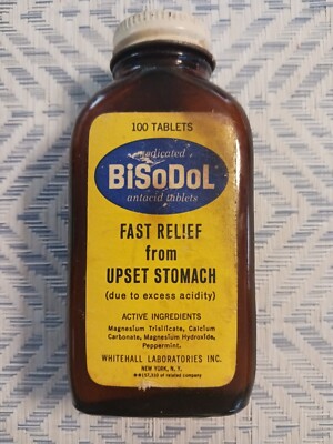 Bi-So-Dol BISODOL Whitehall Laboratory NY Vintage Bottle- movie prop or ...