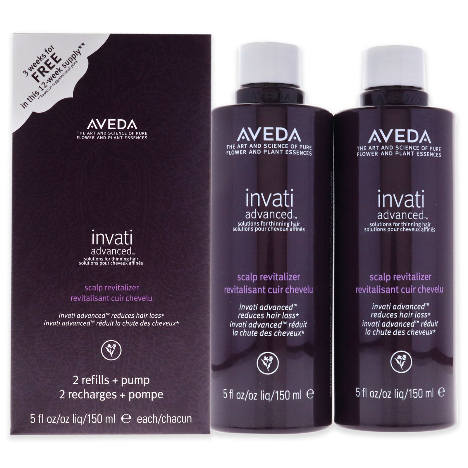 Aveda Invati Advanced Scalp Revitalizer 2 Refills and Pump Set for sale ...