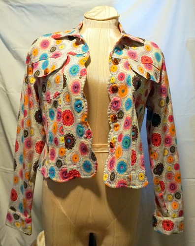 CARRIE ALLEN Womens Size SMALL Multi Color Flower Print Button Up ...
