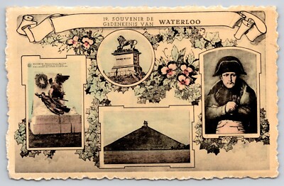 Waterloo Memorial Belgium Napoleon Multiview Souvenir Postcard UNP WOB ...