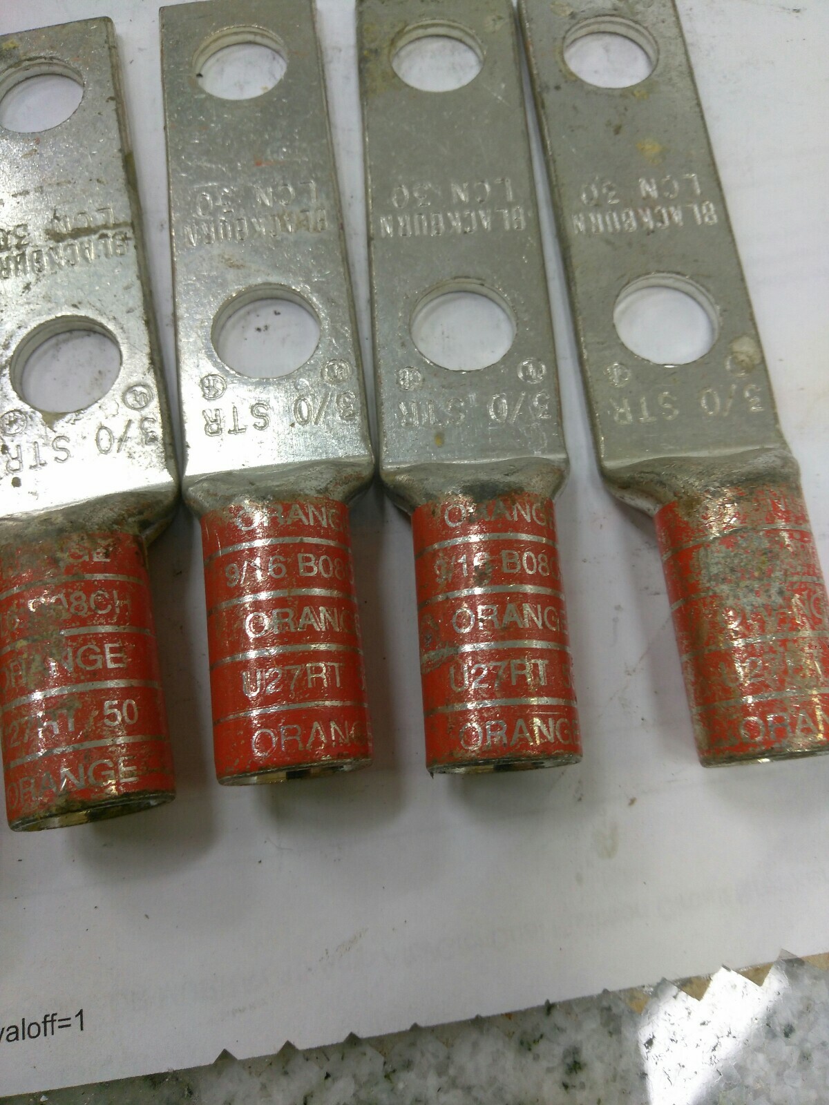 LOT OF 6) BLACKBURN LCN 30 3/0 STR Two-hole lug compress connector (#FC ...