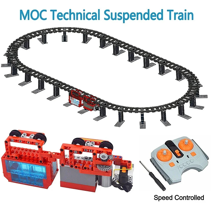 RC Model Track Monorail Electric Motor Train for Lego Kit Building ...