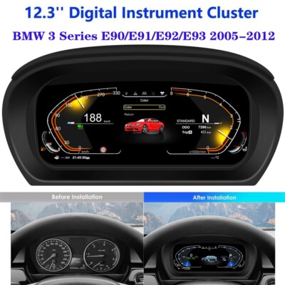 Digital Instrument Gauge Cluster For BMW 3 Series E90 E91 E92 E93 ...