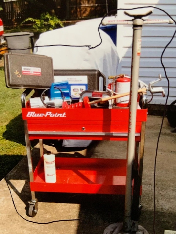 Snap on cart, Matco tool box, Mac side box.All three boxes full of ...