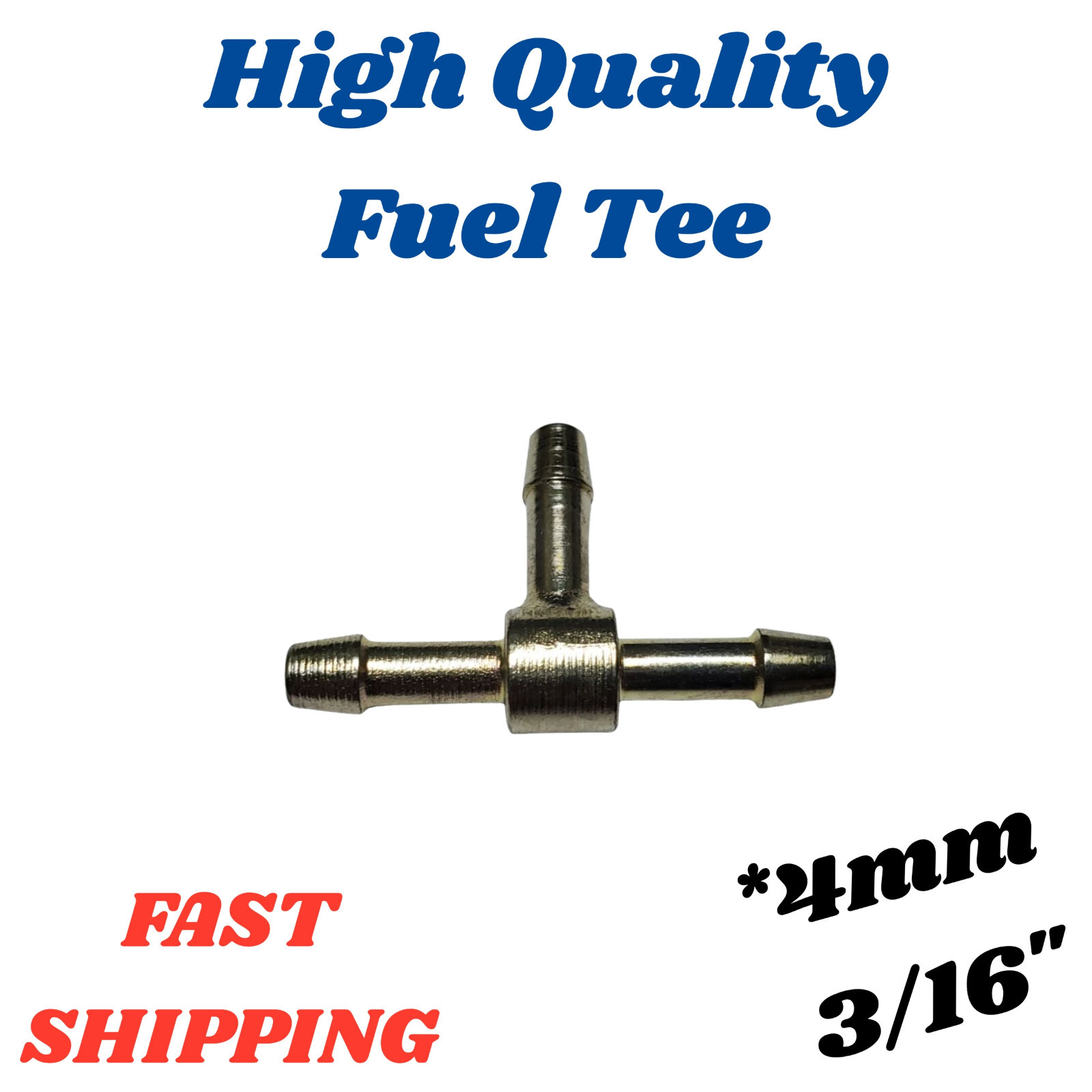 Fuel Line Splitter fits 4mm, 3/16" line Adapater Tee works for gas ...