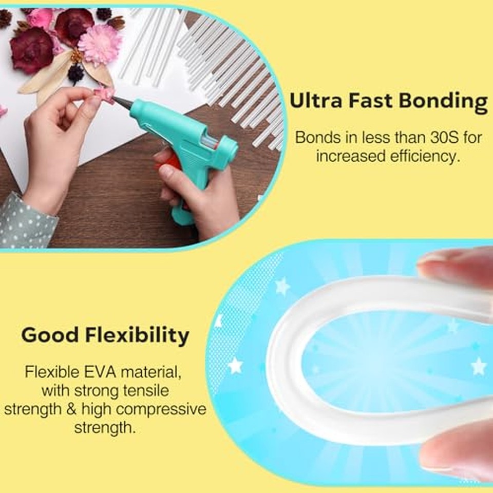 ELDVAP Mini Hot Glue Sticks,4" and 0.27'' Diameter for Most Mini Glue ...