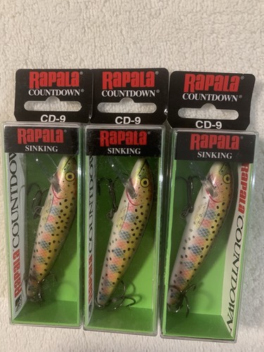 (LOT OF 3) RAPALA COUNTDOWN SINKING CD-9. 7/16oz. CD 9. RAINBOW TROUT NIP | eBay