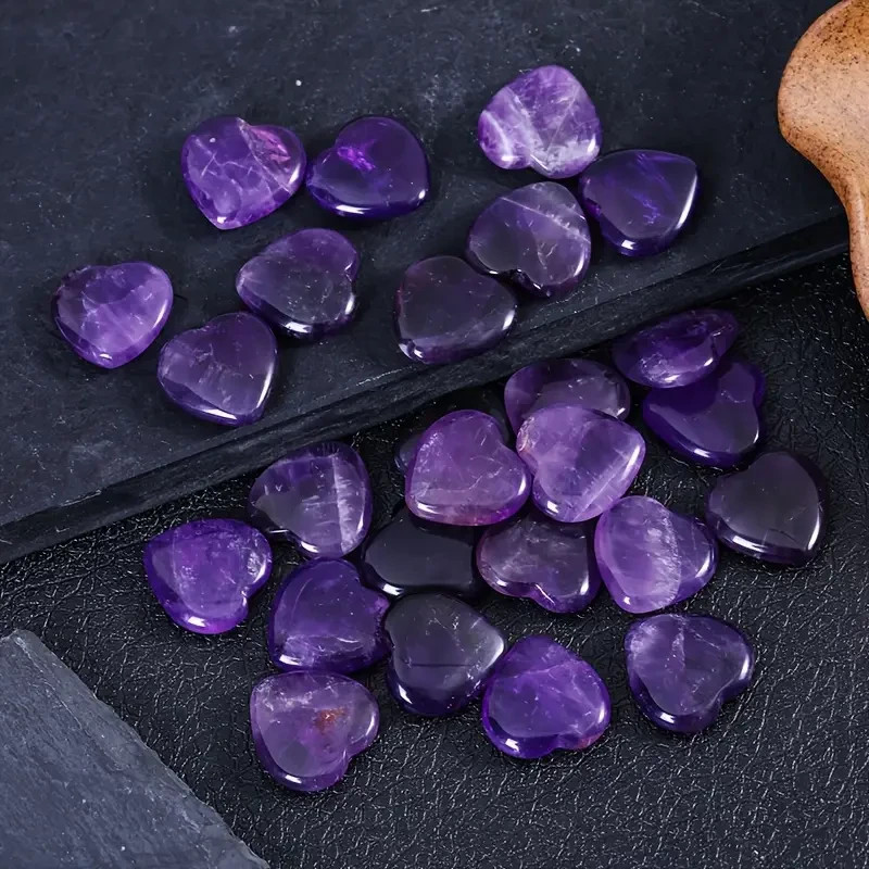 Amethyst Purple Heart Crystal 20mm Love Healing Gemstone | eBay UK