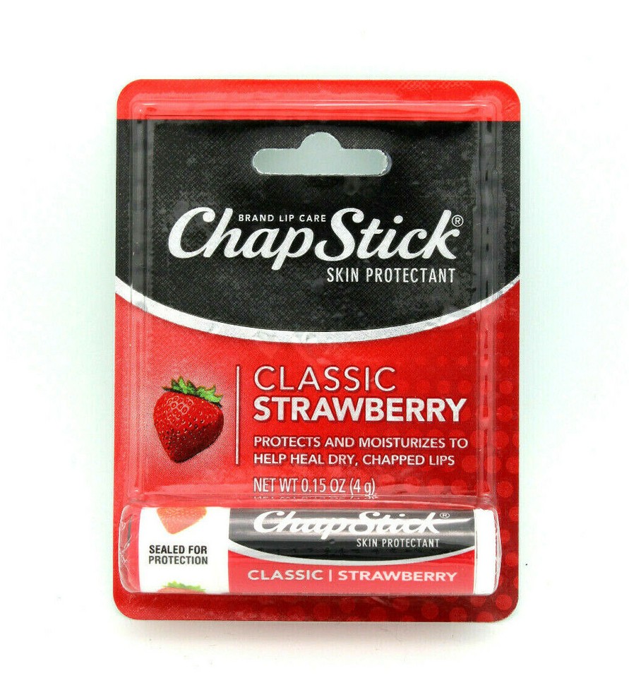 ChapStick Classic Strawberry Skin Protectant Flavored Lip Balm Tube ...