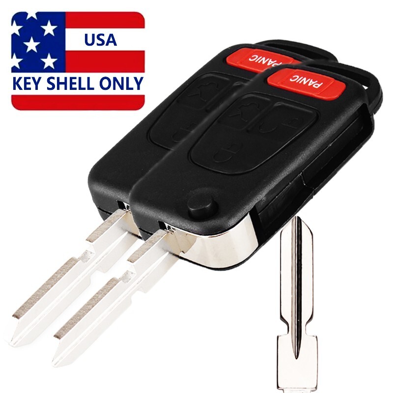2 Flip Remote Key Case Shell Fob 4Button for Mercedes-Benz SL500 S420 ...