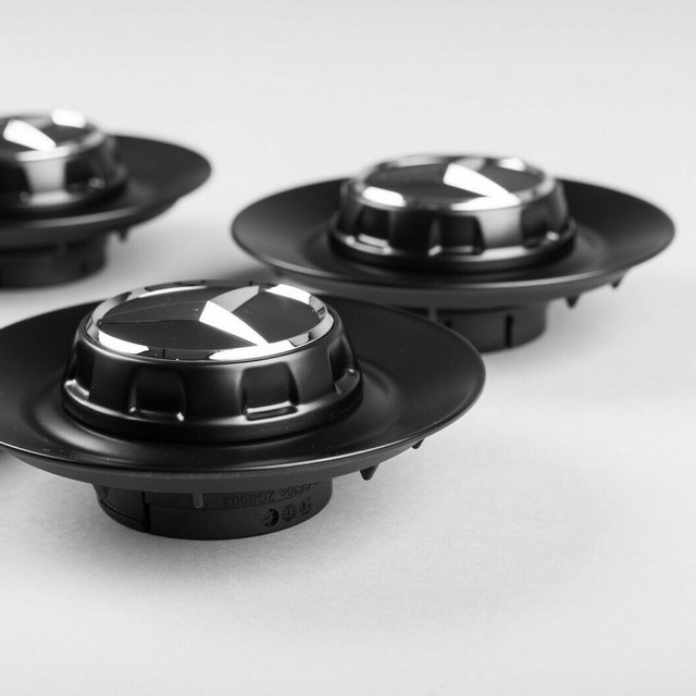 1x MERCEDES AMG Hubcap Lid Cross Spokes A0004002200 9283 Black Matte ...