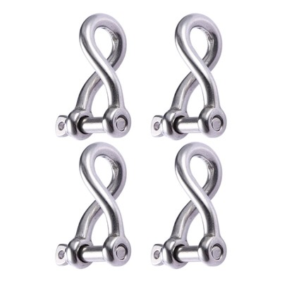 Stainless Steel D-Rings Shackle Buckle Keychain Rings Hook Screw Pin ...