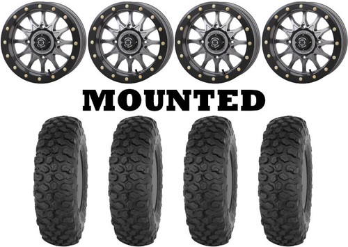 Kit 4 High Lifter Chicane DS Tires 35x9.5-15 on Frontline 223 Beadlock ...