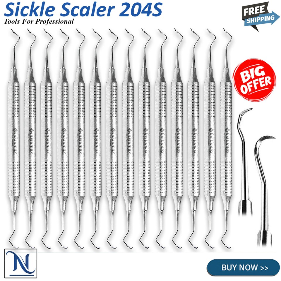 Sickle Scaler 204S Dental Hand Instruments Pro Periodontal Hygiene Pick ...