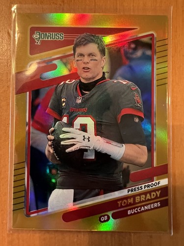 TOM BRADY 2021 Panini Donruss Gold HOLO Press Proof Card #1 No Helmet ...