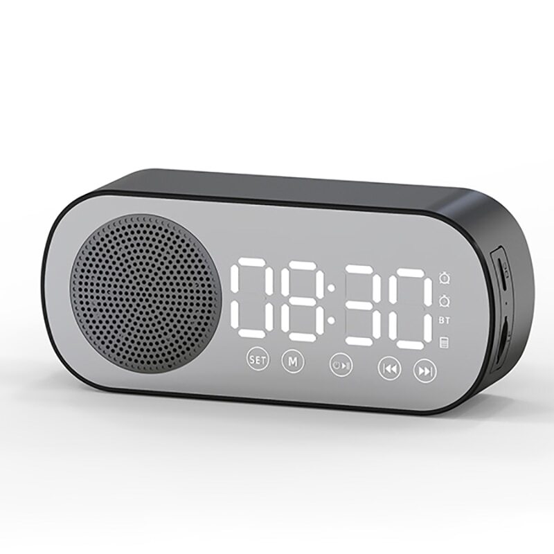 Wireless Bluetooth Speaker Clock Dual Alarm FM Radio Soundbar Music Box ...