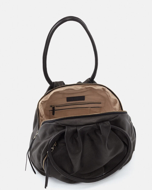 hobo intl nwt divine Black leather shoulder bag W/outside pocket | eBay