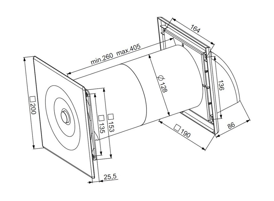 125mm Single Room Heat Recovery Kit Extractor Fan Extract Supply Fresh ...