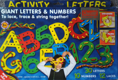 NEW Quercetti Intelligent Toys Lacing Tracing Giant Letters & Numbers ...