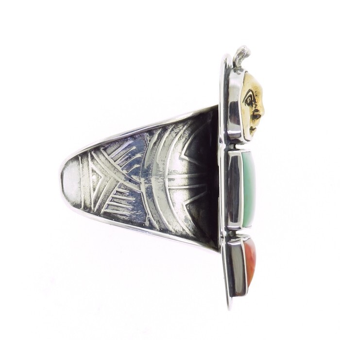 Tabra Bronze Bug Goddess, Turquoise & Shell Ring Size 7.5 | eBay