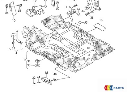 NEW GENUINE AUDI FLOOR MAT FASTENER CLIPS CARPET BRACKET COVERS 4+4 PCS ...