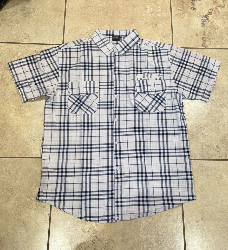 Max Men Collection Men’s Linen Printed Short Sleeve Shirts (XL - 5XL ...