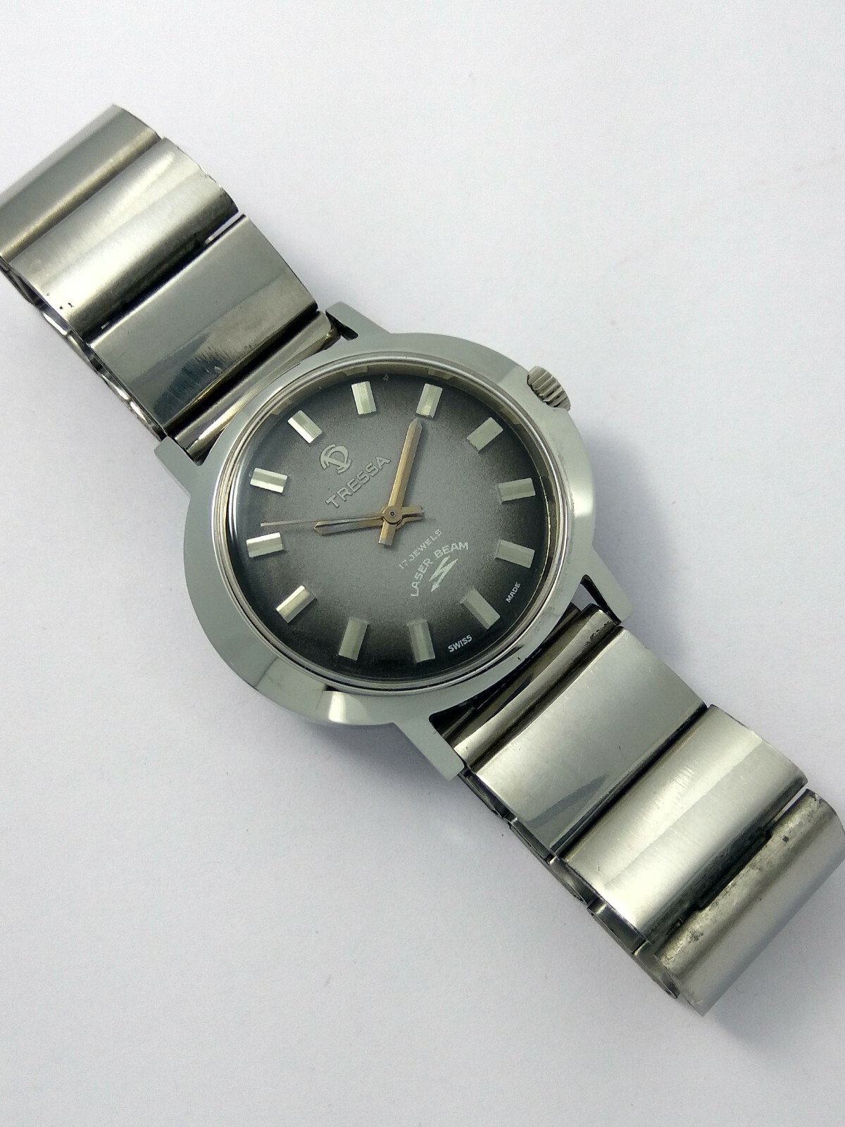 Tressa Laser beam 17 J. winding Men's Watch*Grey dial, Retro vintage 70 ...