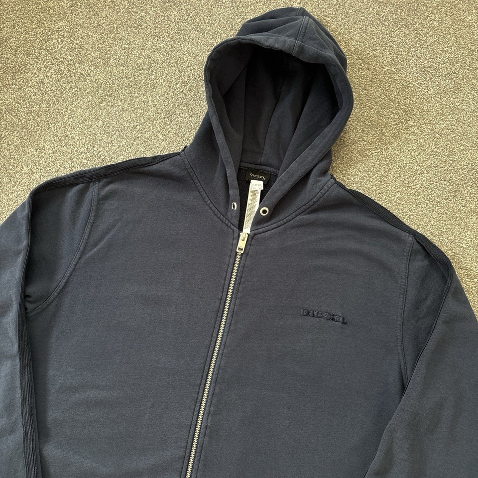 Mens Diesel Zip Up Hoodie Jacket Navy 2XL Loungewear Full Zip | eBay UK