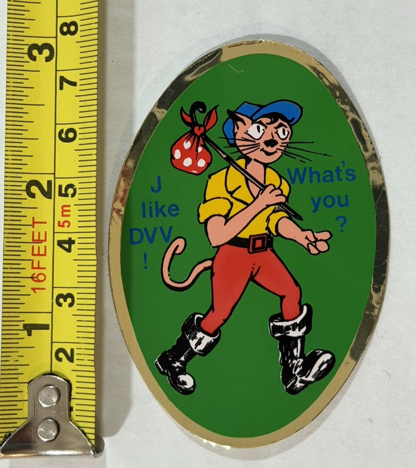 Vintage DVV Volksmarching Hobo Traveling Cat 1970's Sticker Decal ...