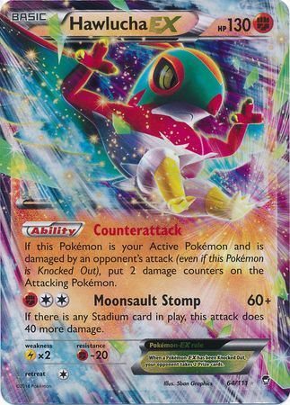Hawlucha-EX - 64/111 - Ultra Rare NM Pokemon XY Furious Fists | eBay