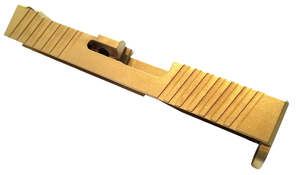 For Glock 43 43X Custom Coated Slide with RMSc Cut Out Cerakote TiN ...