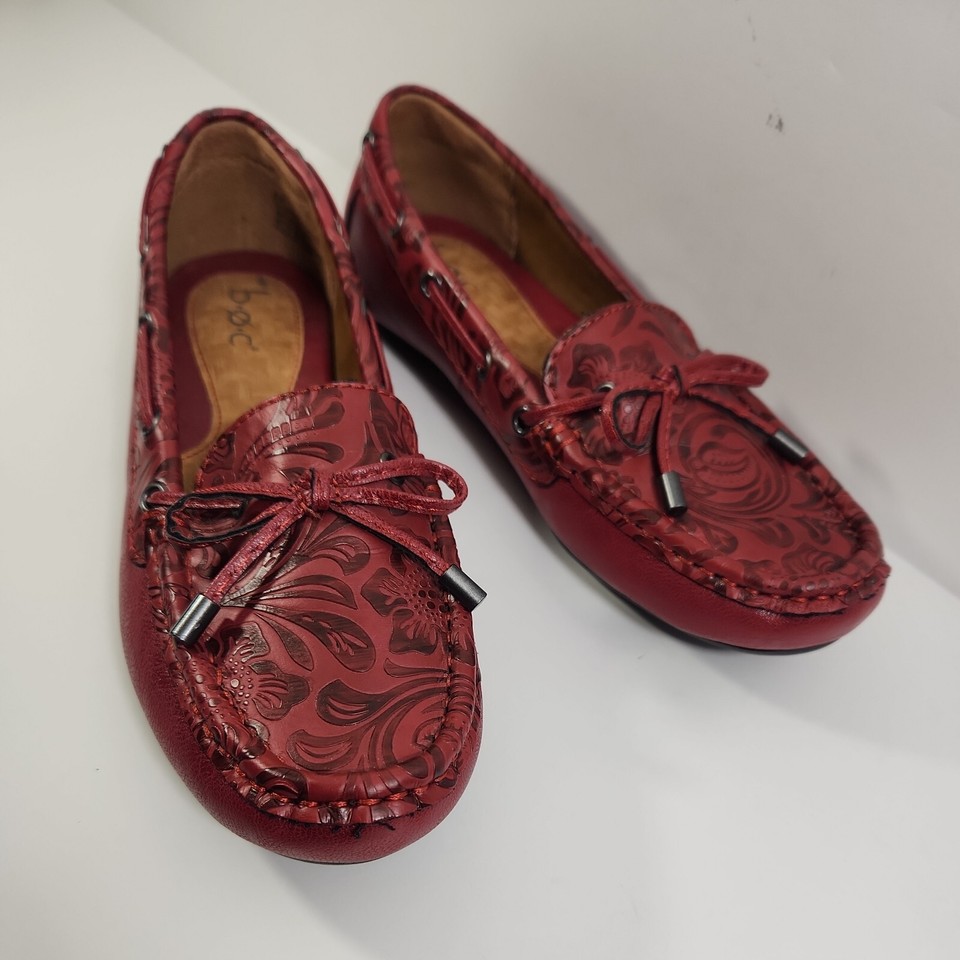 Womens BOC Cal Red Leather Loafers Size 6M | eBay
