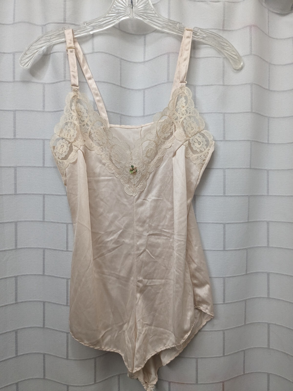 Pink Nylon Nighty Romper Vintage Size Small - Gem