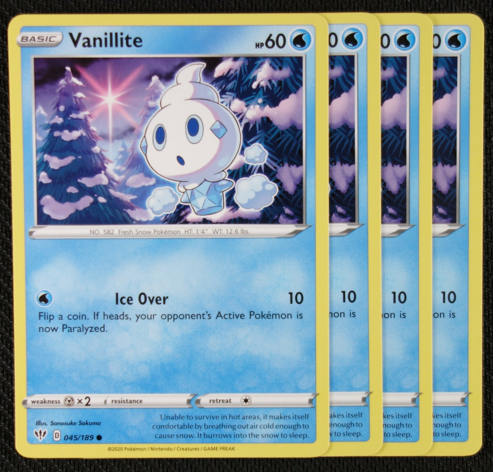 Pokemon Cards 4x Vanillite 045/189 Playset Darkness Ablaze NM/M | eBay