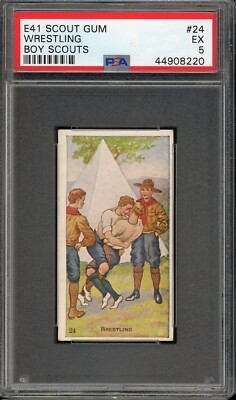 1910 E41 Scout Gum Boy Scouts #24 Wrestling PSA 5 | eBay